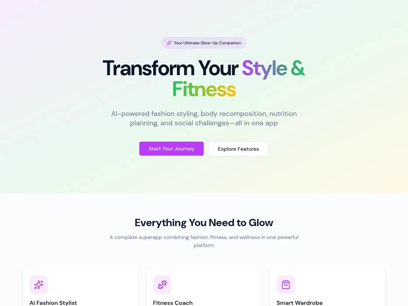 Glow AI: The Ultimate Personal Fashion, Fitness & Glow-Up Superapp