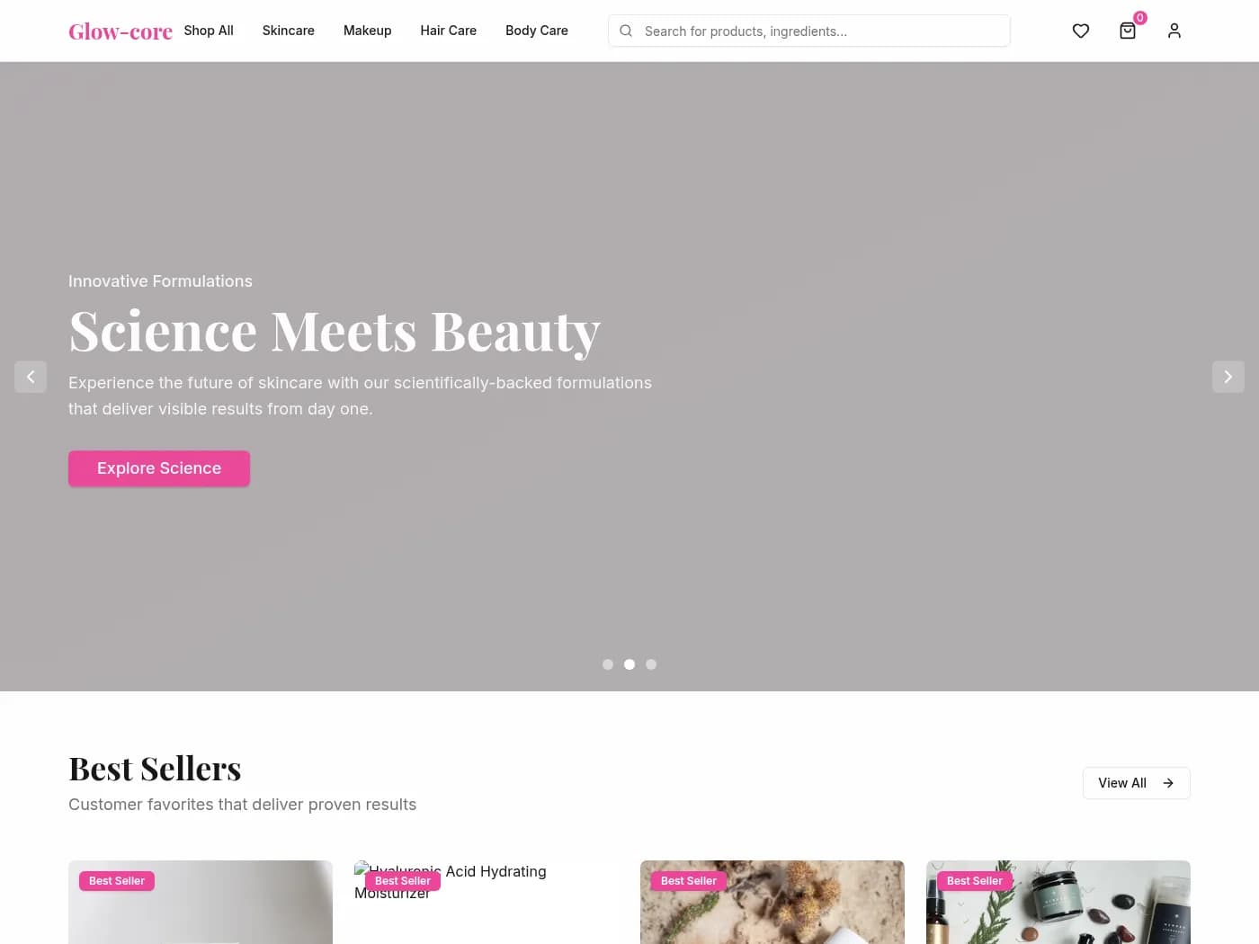 Glow-core: Premium E-commerce Platform for Beauty & Personal Care