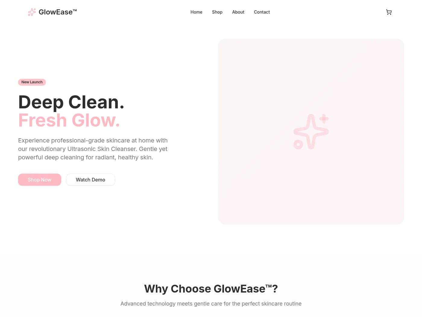 GlowEase™: Complete One-Product Skincare Storefront
