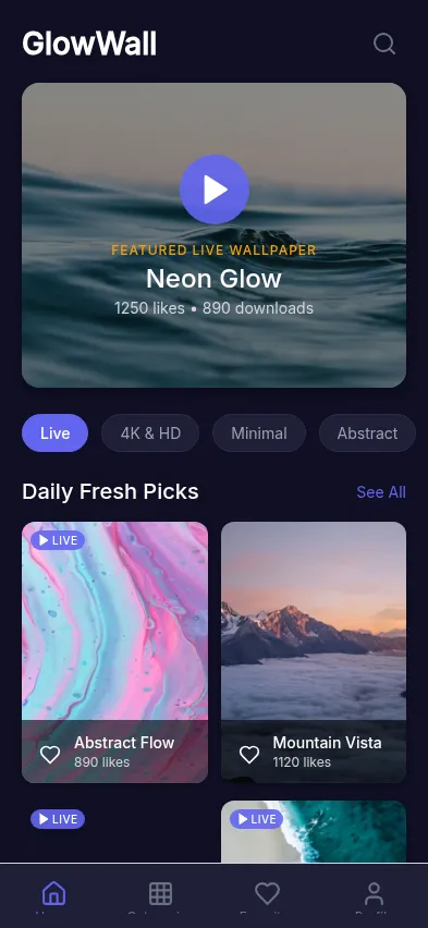 GlowWall: Android Live Wallpaper App