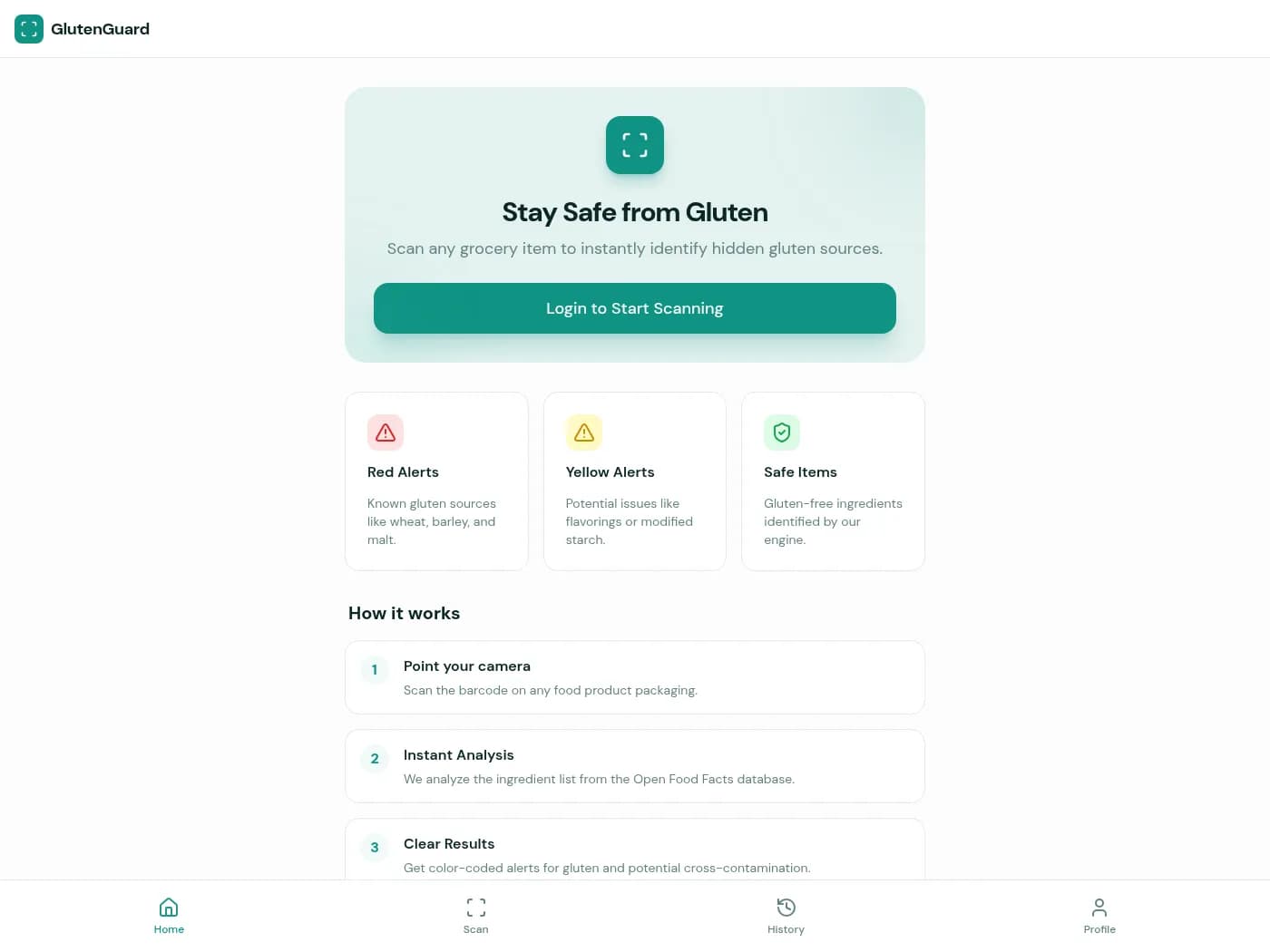 GlutenGuard Scanner
