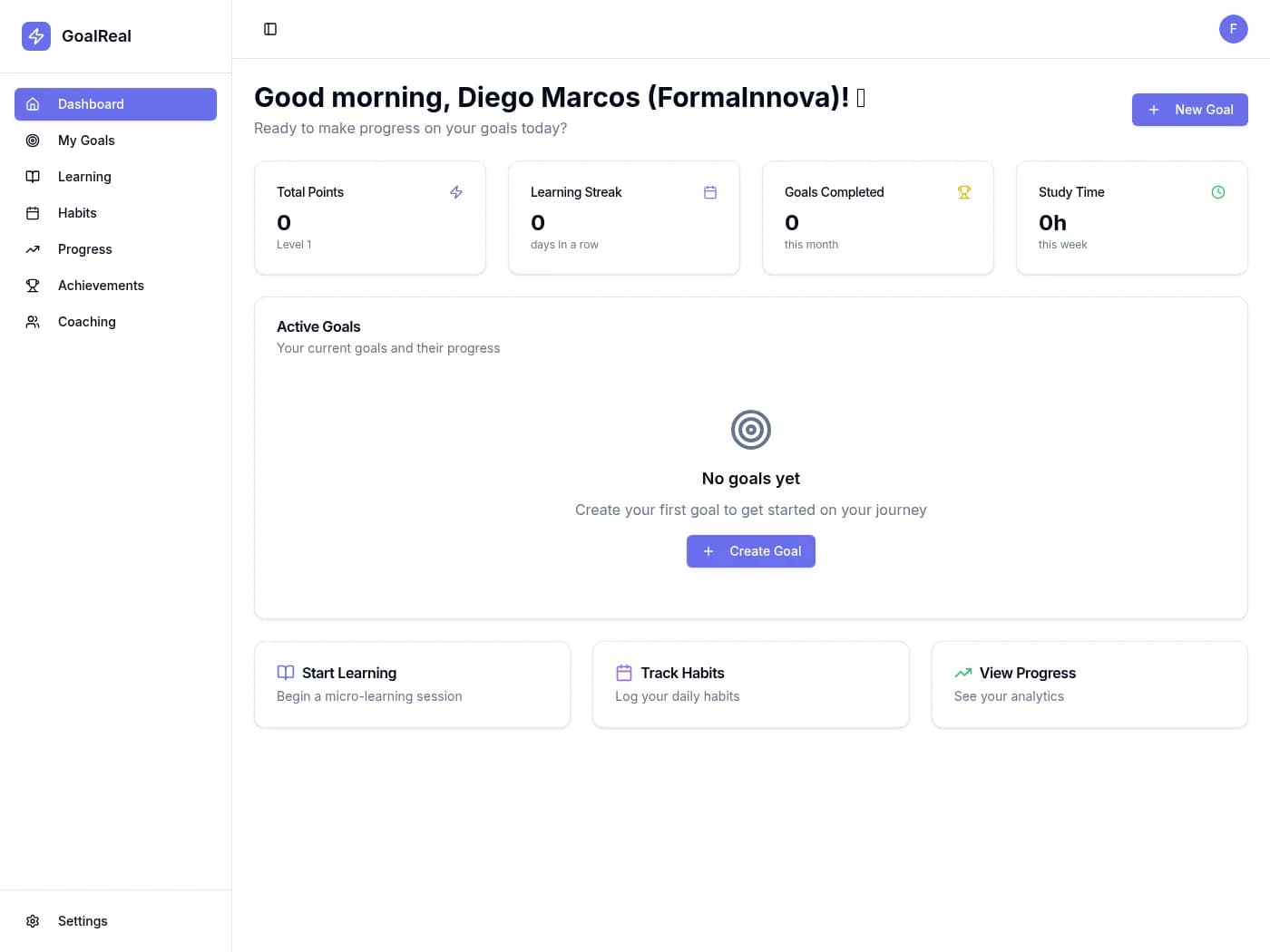 GoalReal: Personalized Goal Achievement SaaS for Busy Professionals