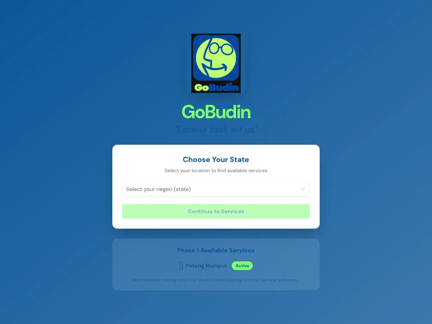 GoBudin: Expandable Malaysian Service Booking Platform (Phase 1: Potong Rumput)