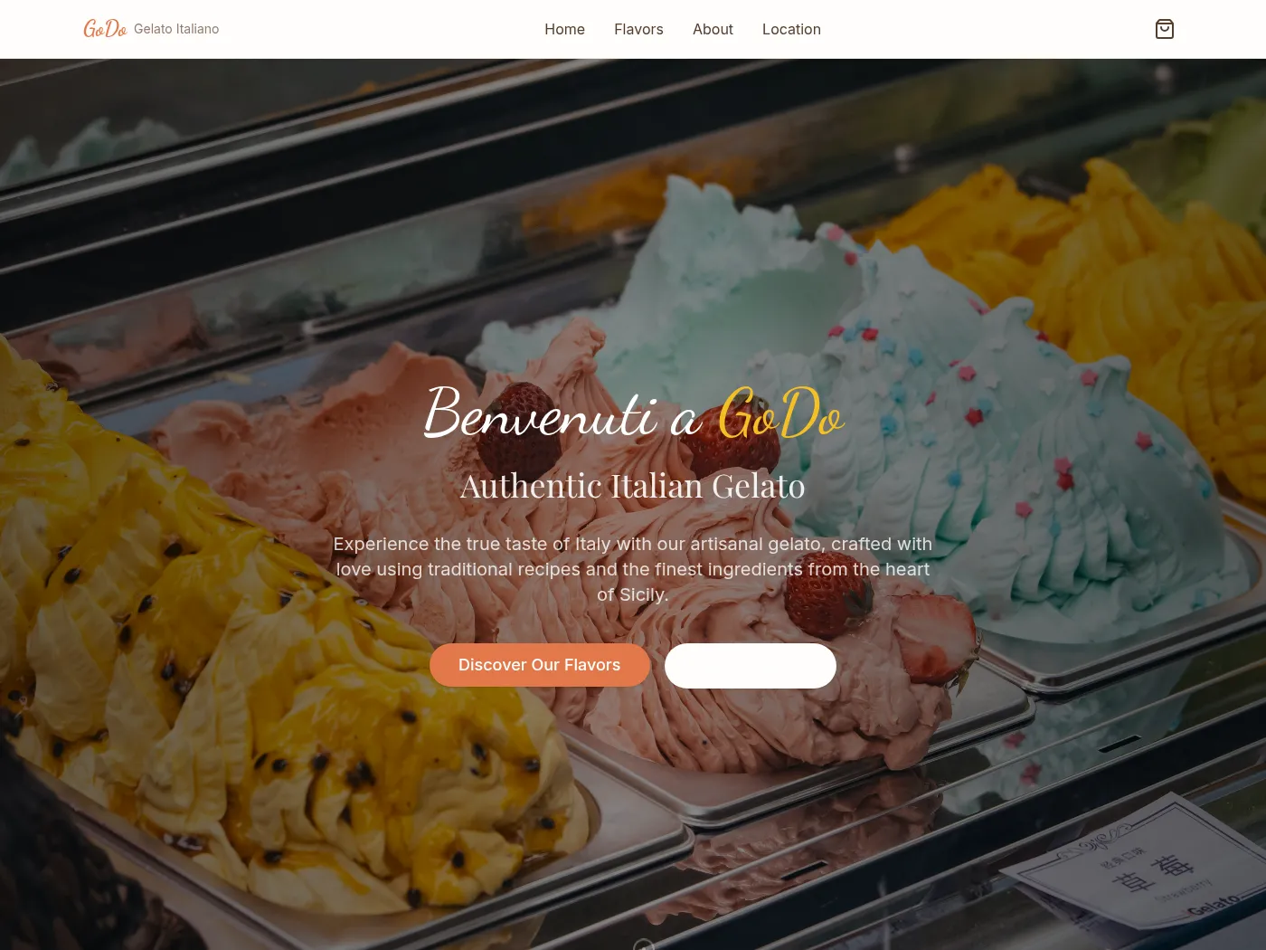 GoDo: Cozy & Modern Italian Gelato Store Website