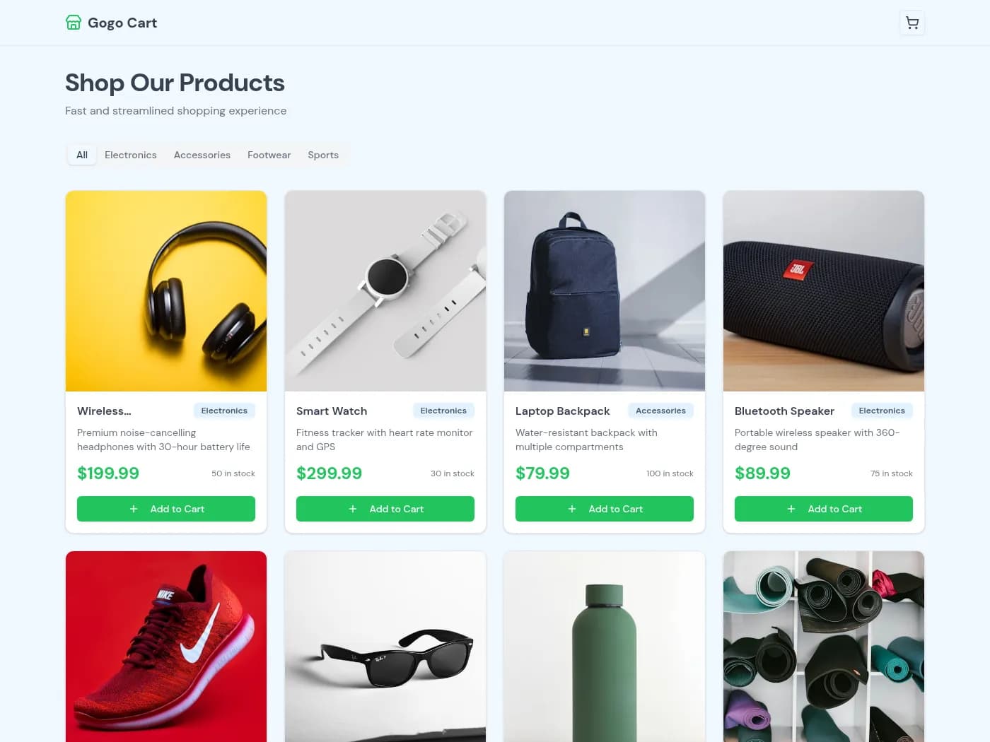 Gogo Cart: Streamlined Online Shopping Cart
