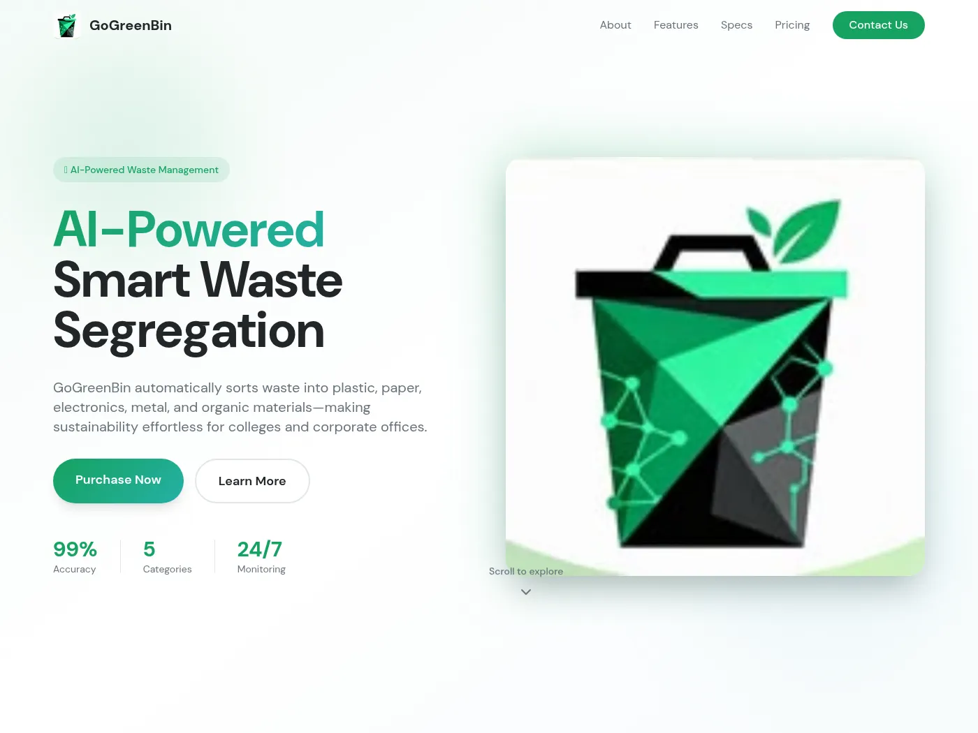 GoGreenBin Premium One-Page Website