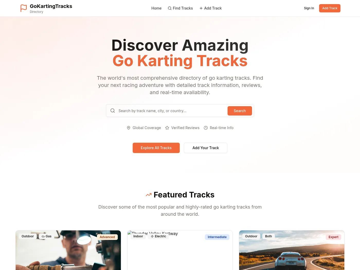 Go Karting Tracks Directory