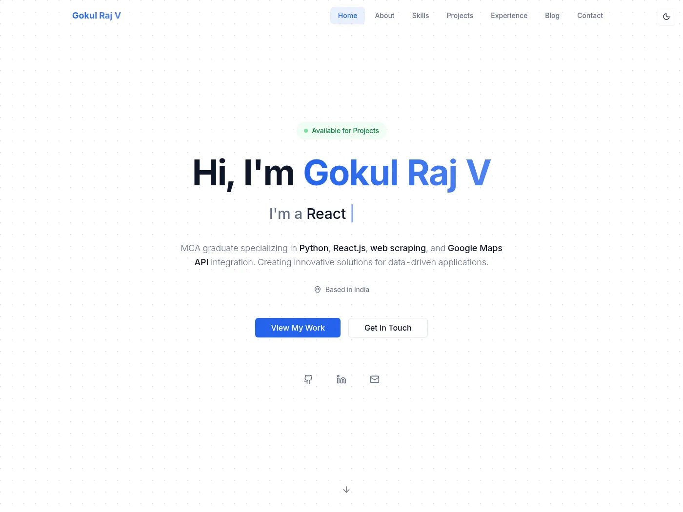 Gokul Raj V - Modern Developer Portfolio & Blog