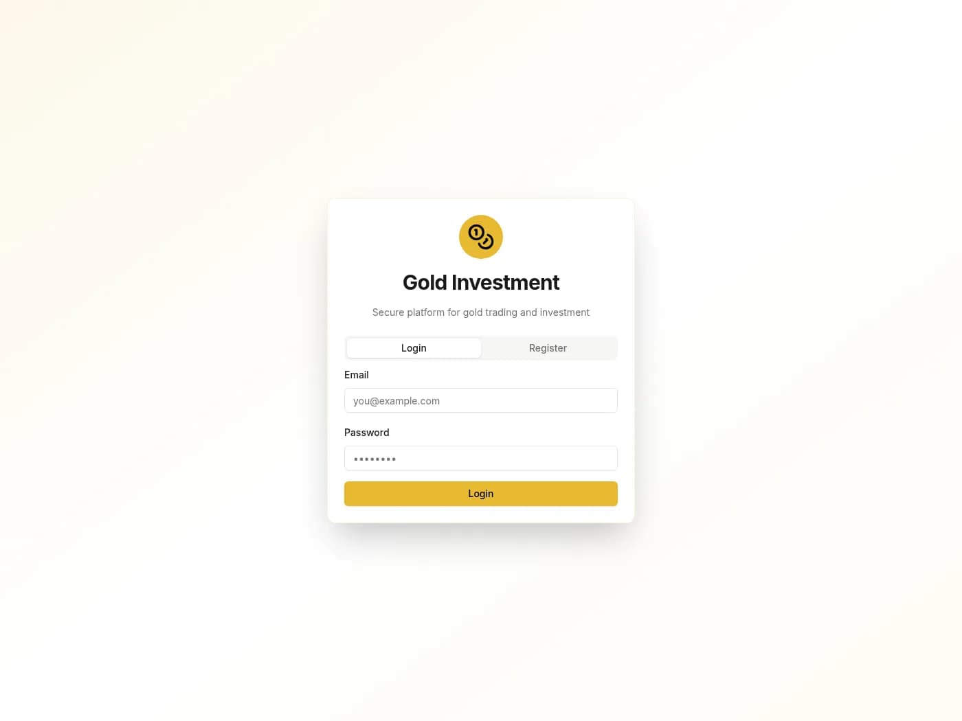 Gold Investment Platform with User & Admin Dashboards