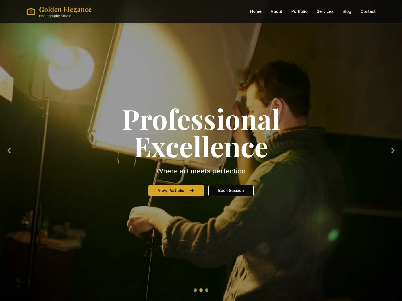 Golden Elegance Photography Portfolio Website