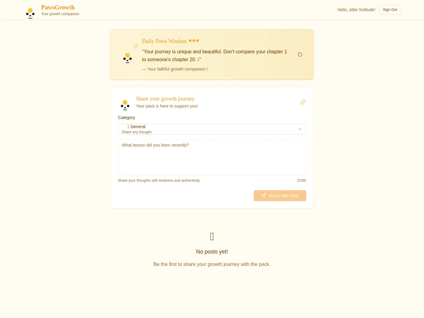 Golden Retriever Self-Help Social App