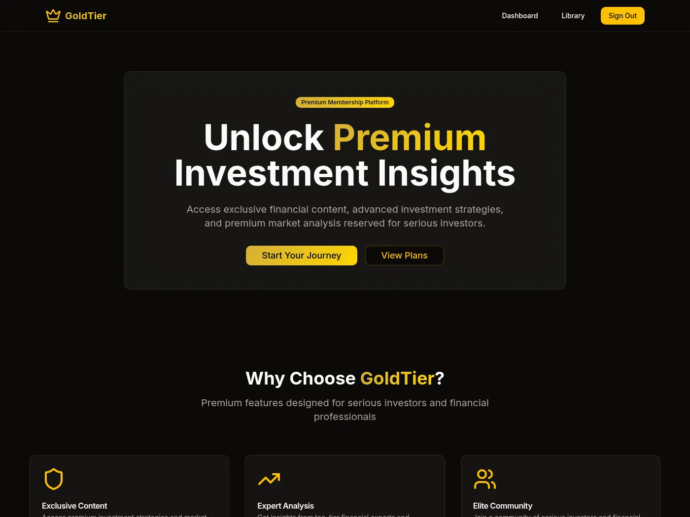 GoldTier Membership Platform