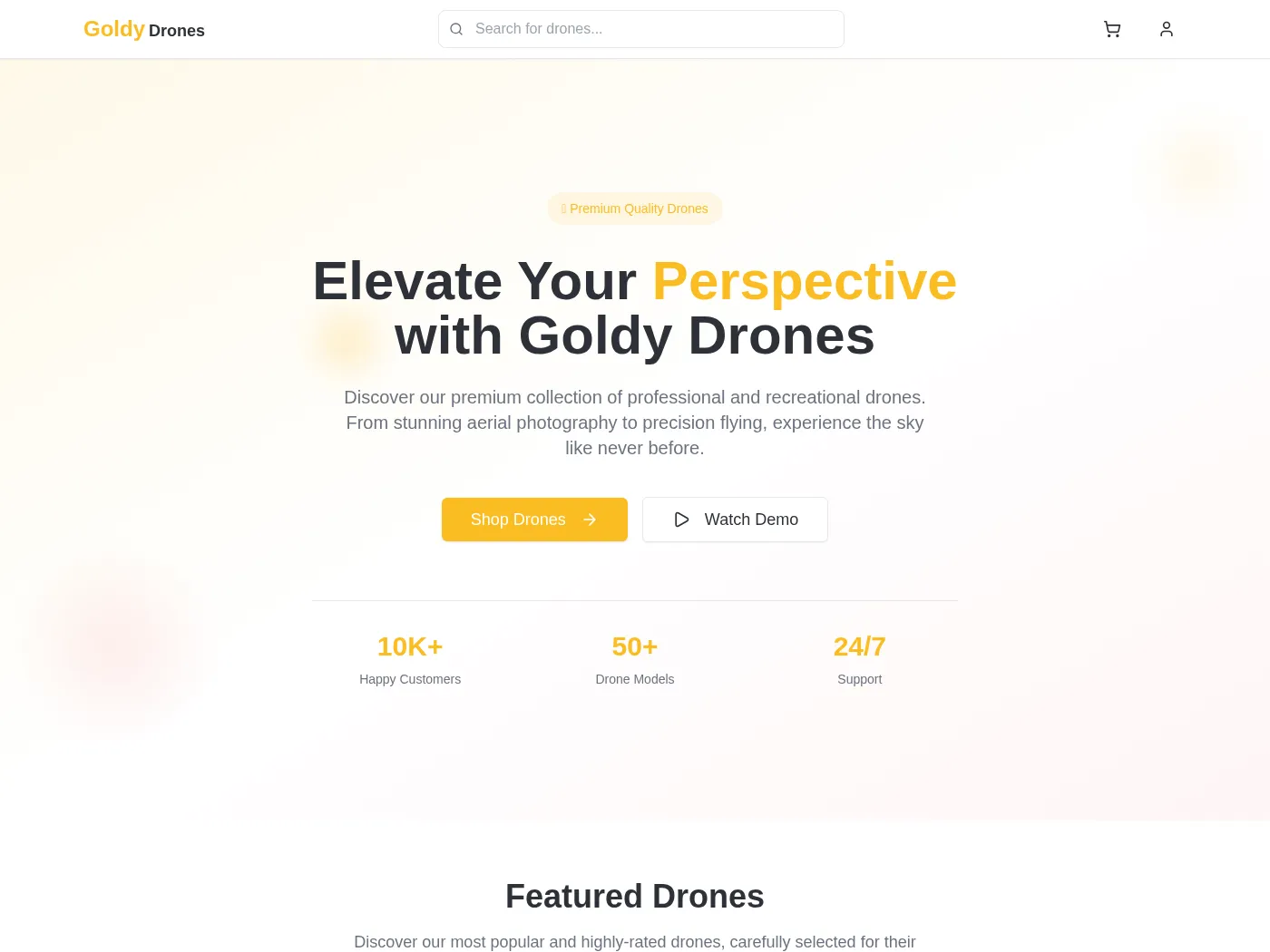 Goldy Drones Web Store
