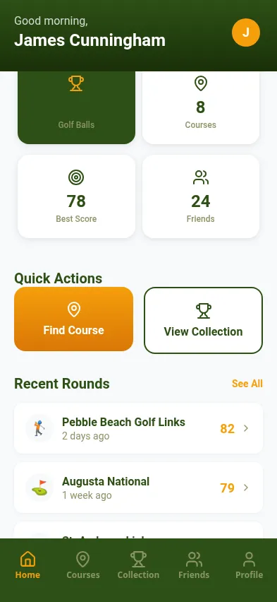 GolfBallr: Native iOS Golf Ball Collection & Social App