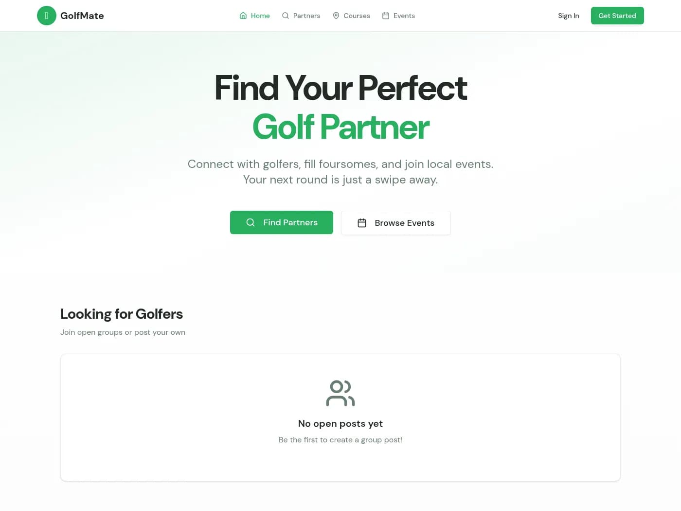 GolfMate – Golf Partner Finder & Event Hub