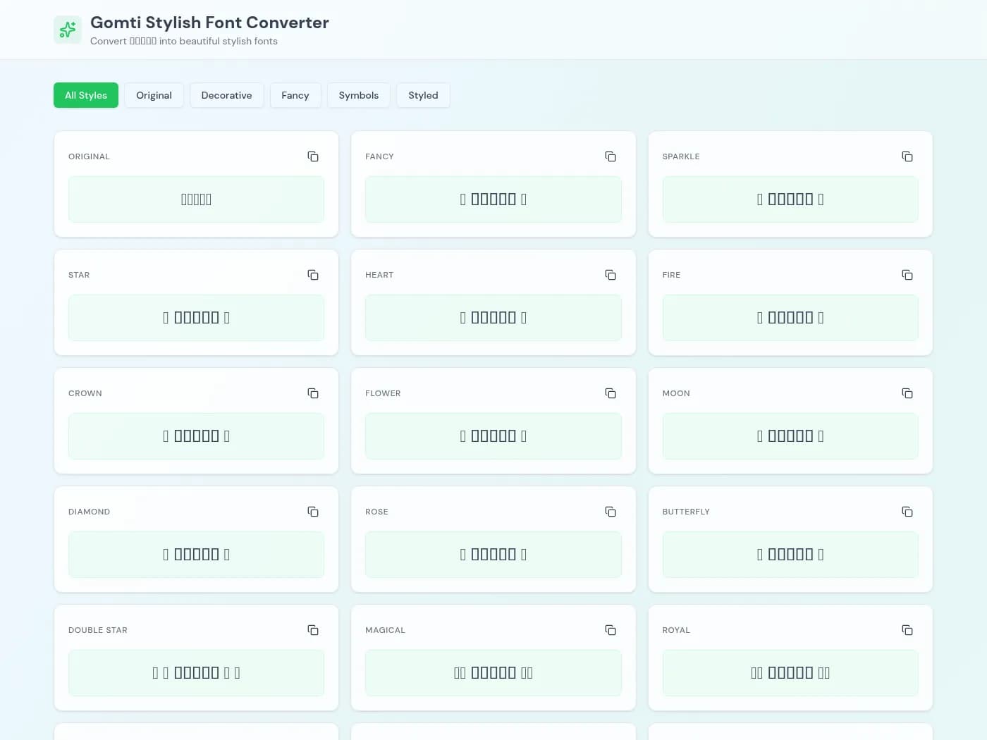 Gomti Stylish Font Converter