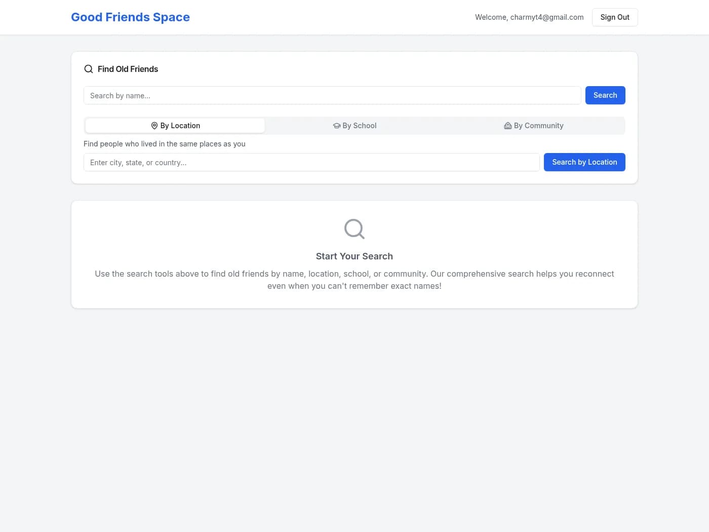 Good Friends Space - The Enhanced Facebook Clone for Reuniting
