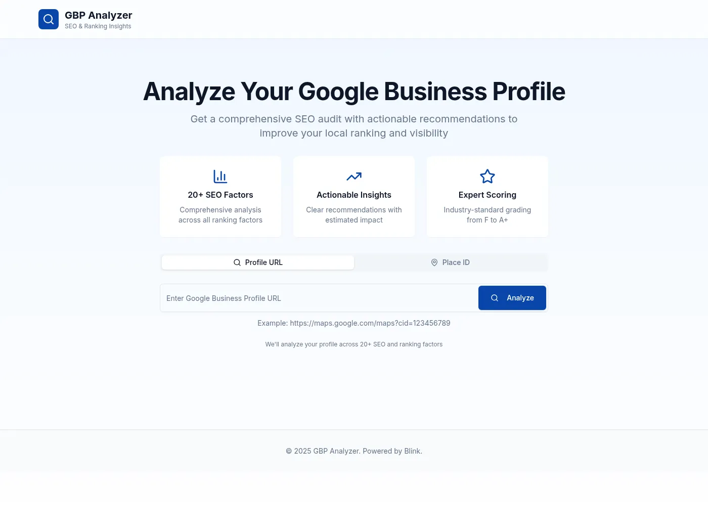 Google Business Profile Review & SEO Analyzer