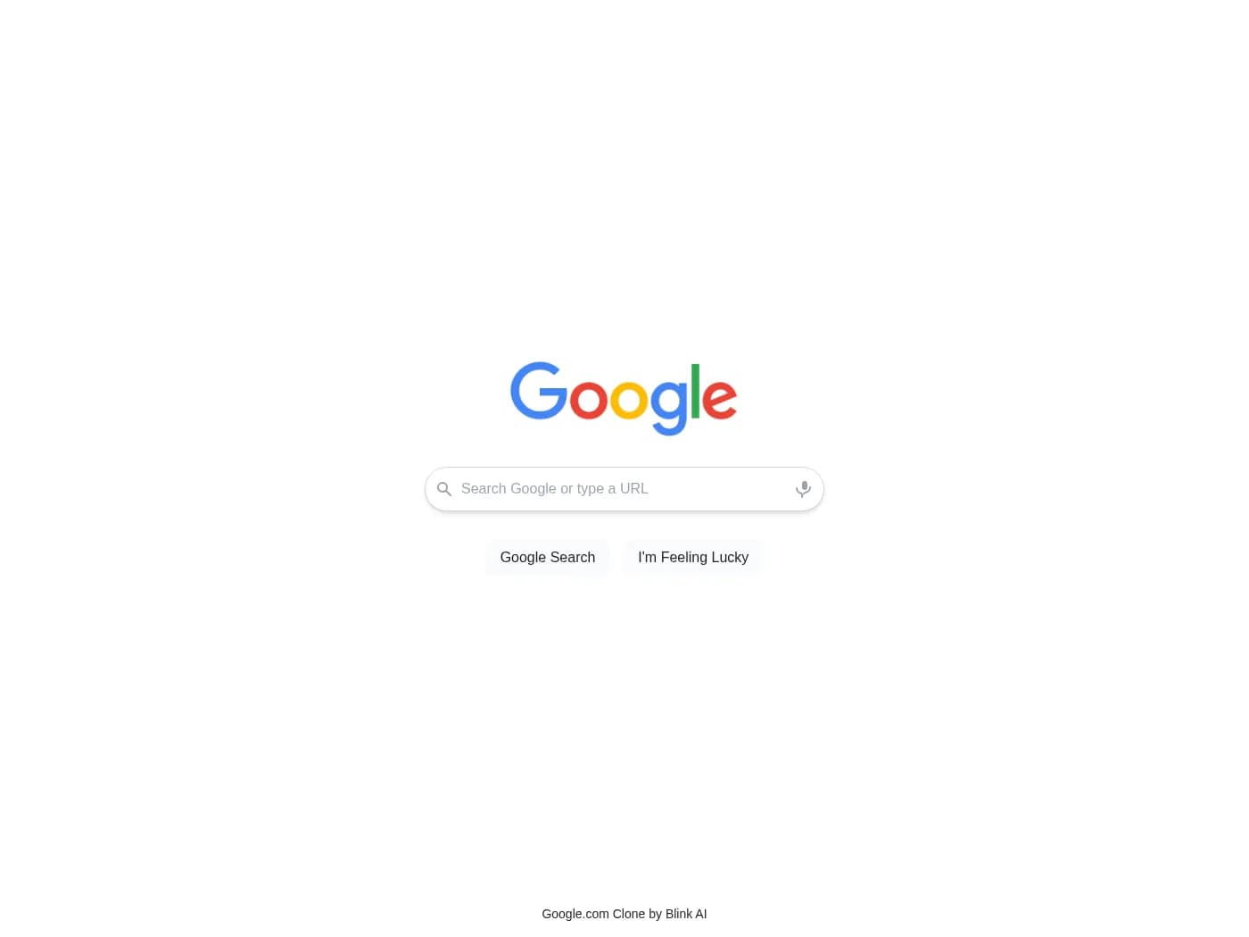 Google.com Clone - Search Engine Homepage Replica