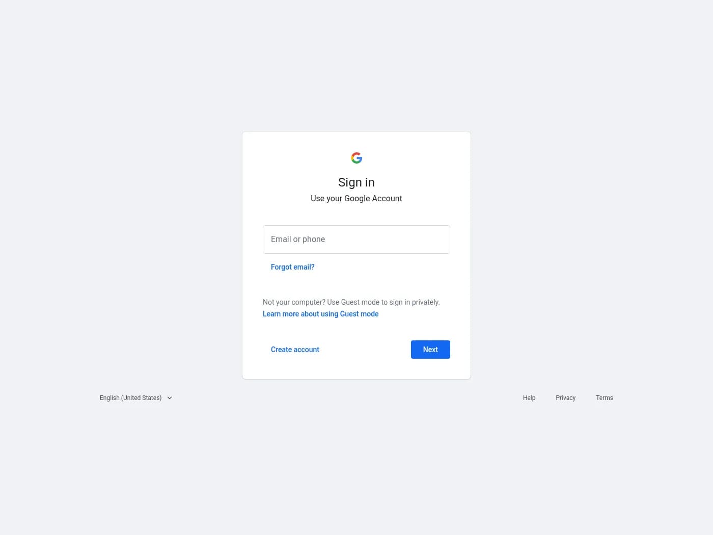 Google Login Clone