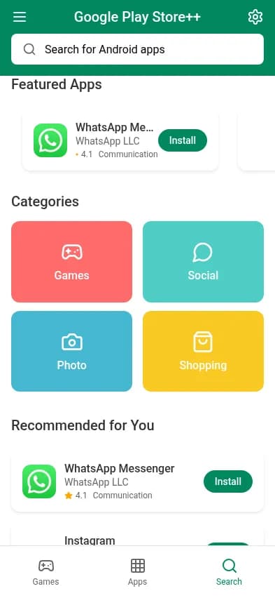 Google Play Store++ for iOS: Android App Runner