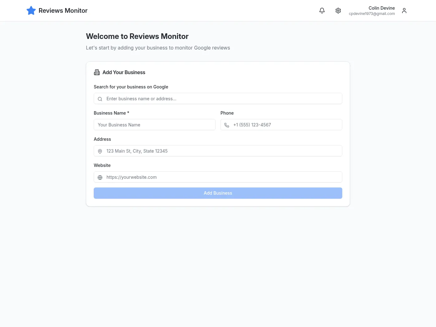 Google Reviews Monitor & Score Analyzer