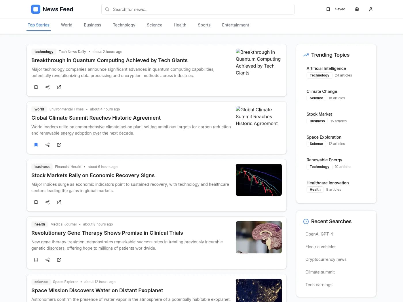 Google-Style News Feed