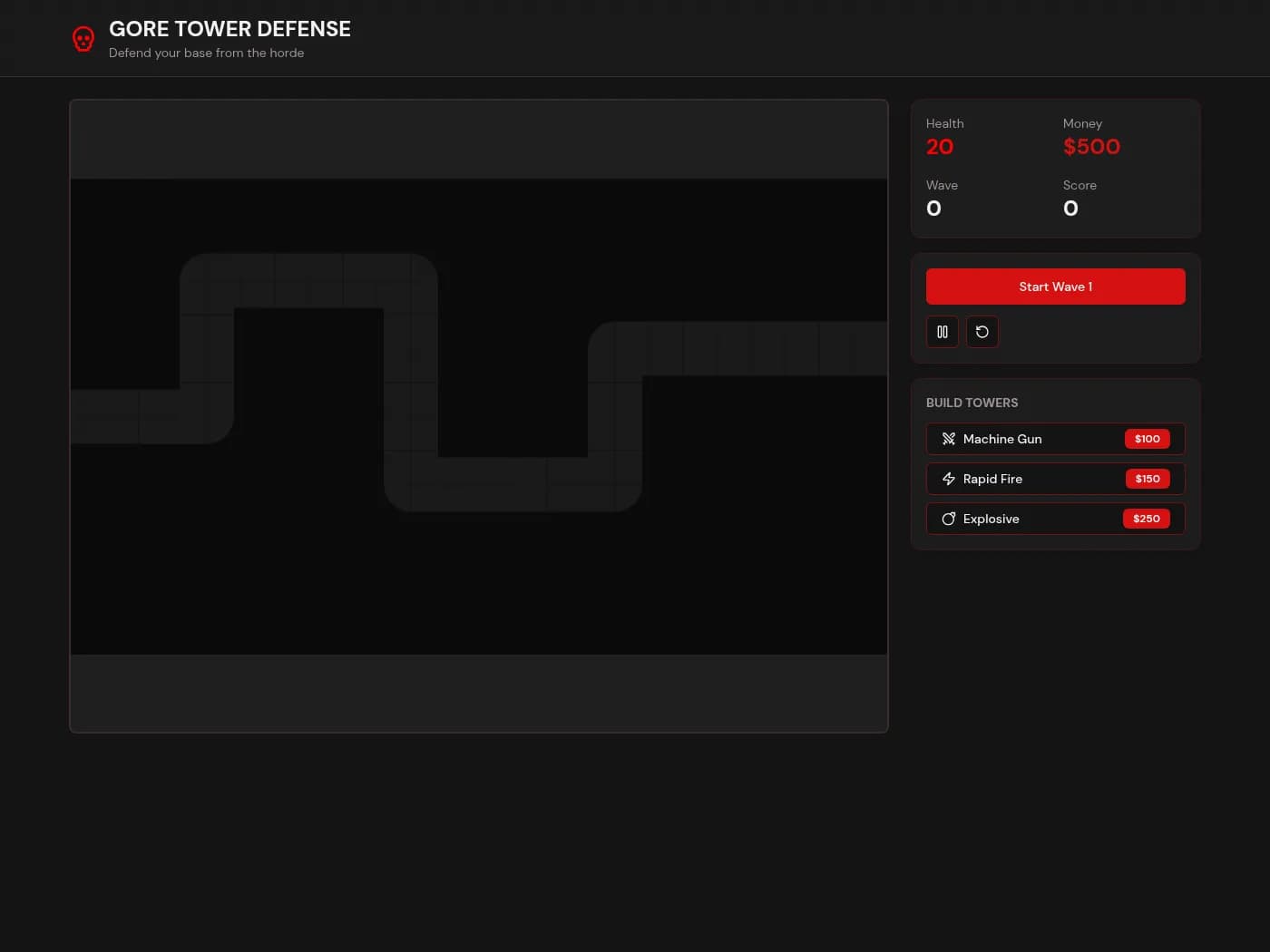 Gore Tower Defense Game
