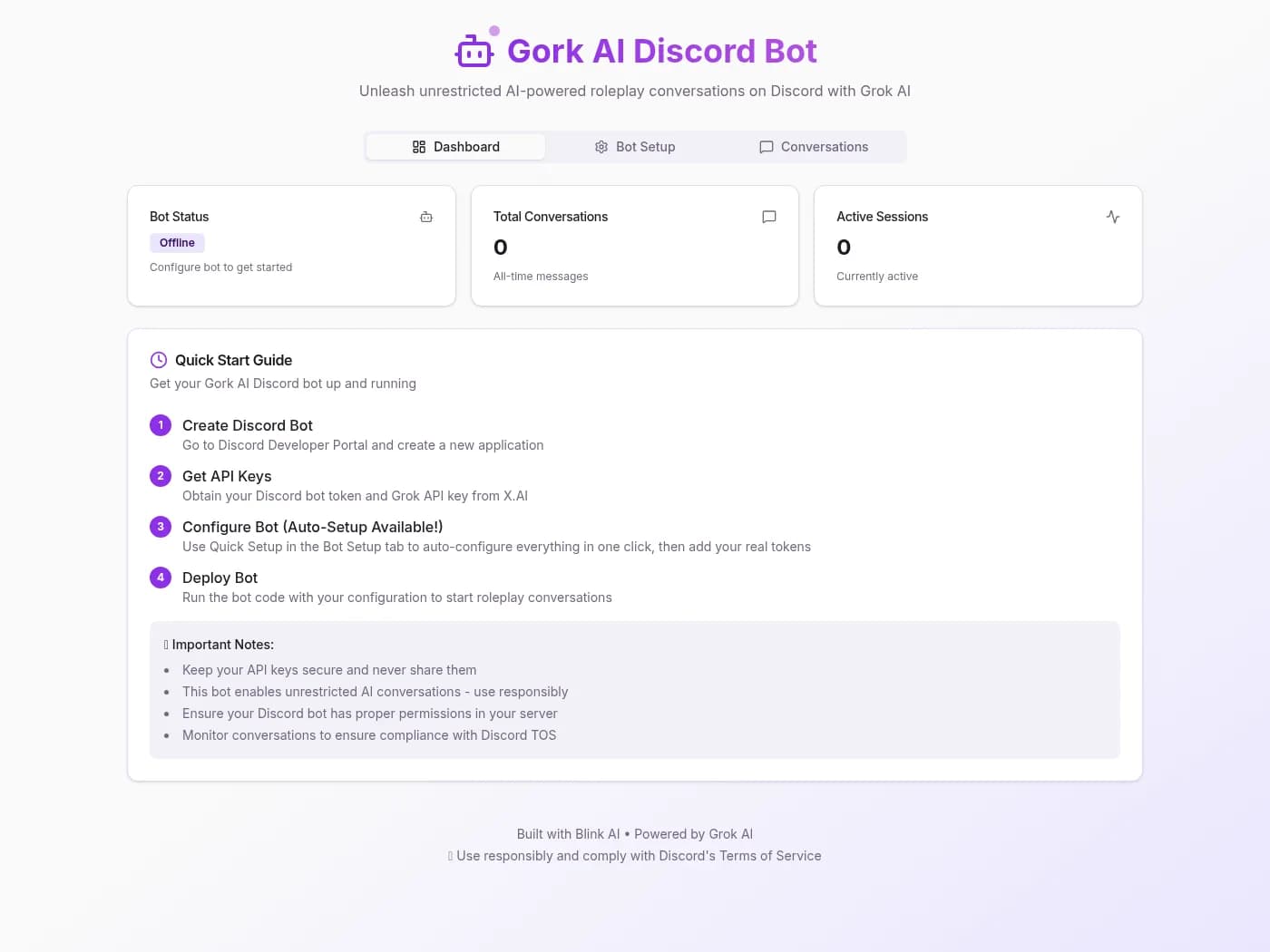 Gork AI Unfiltered Discord Roleplay Bot