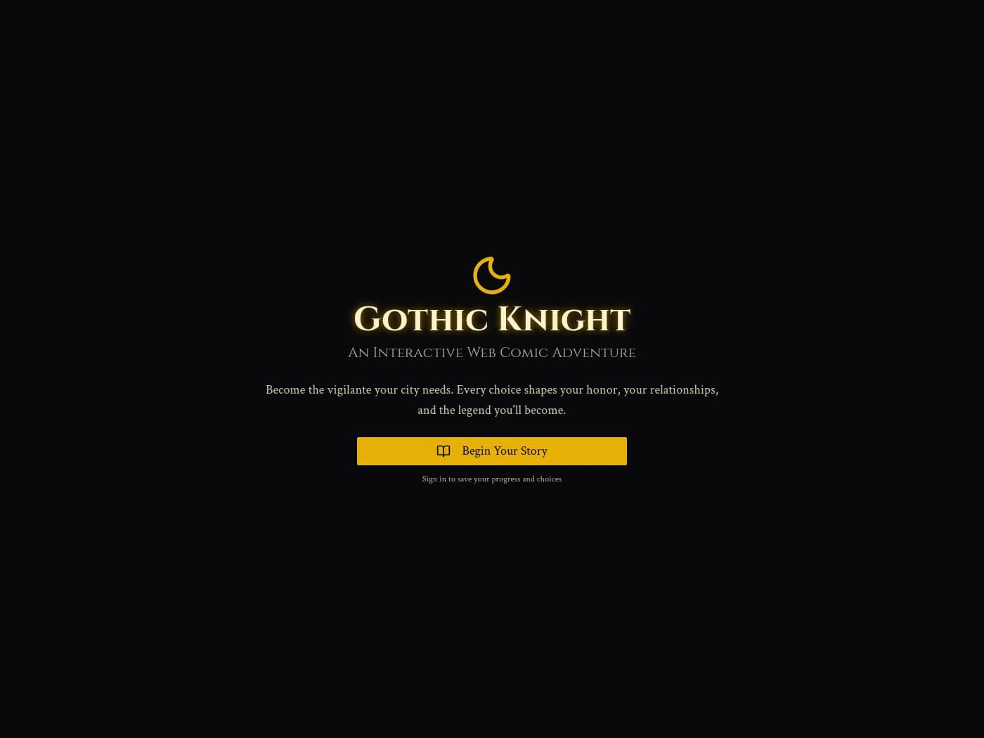Gothic Knight: Interactive Web Comic Adventure