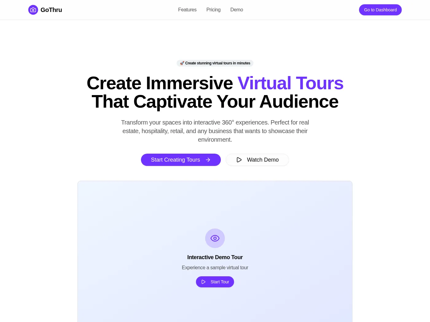 GoThru Virtual Tour Platform Clone