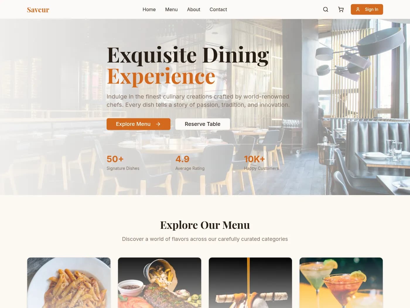 Gourmet Food Website Clone