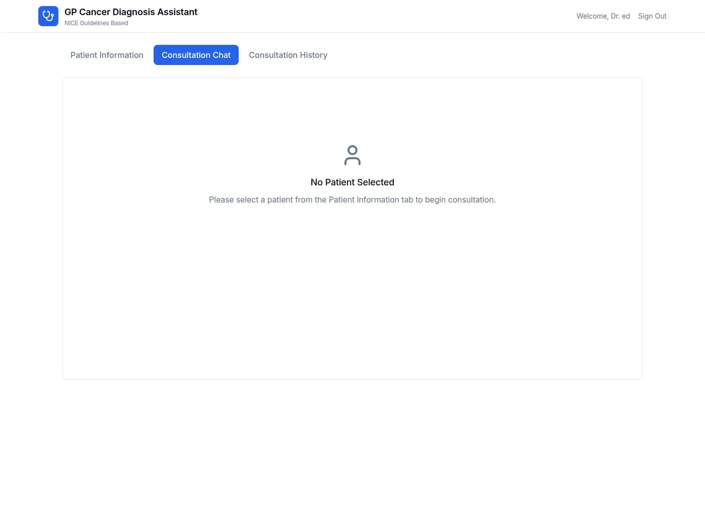 GP Cancer Early Diagnosis Chatbot