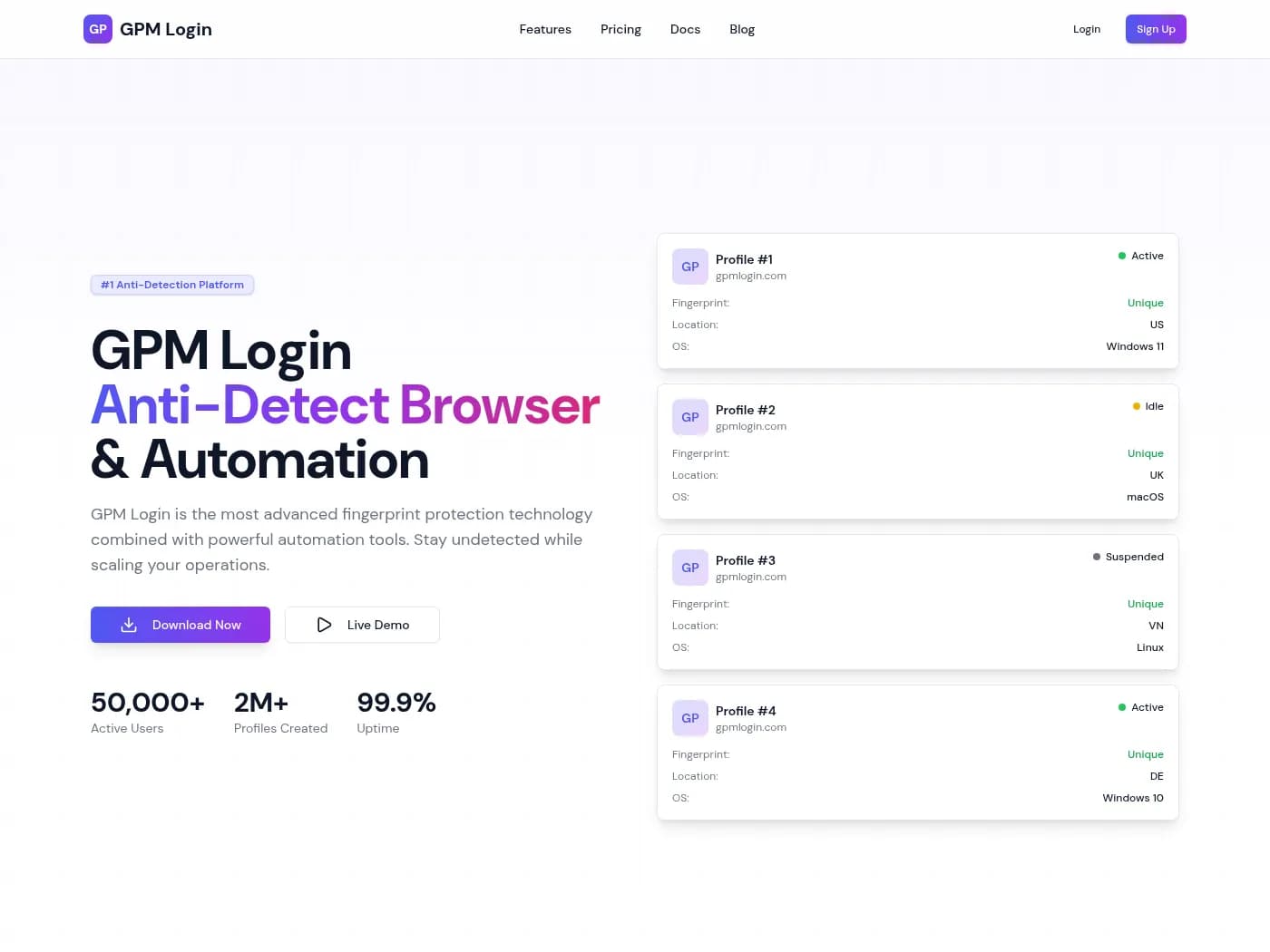 GPML Login Inspired Web Portal