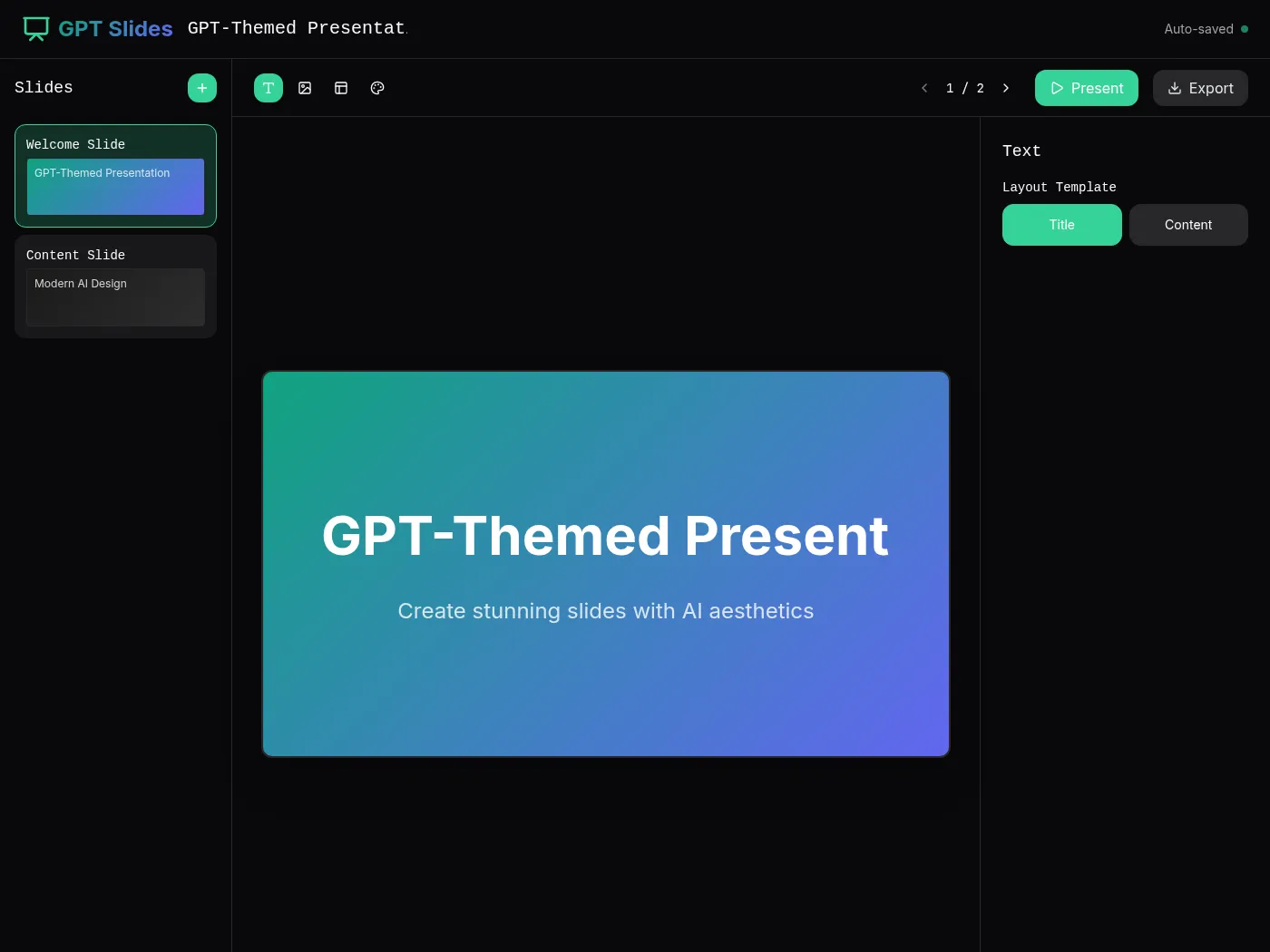 GPT-Themed Presentation Slides