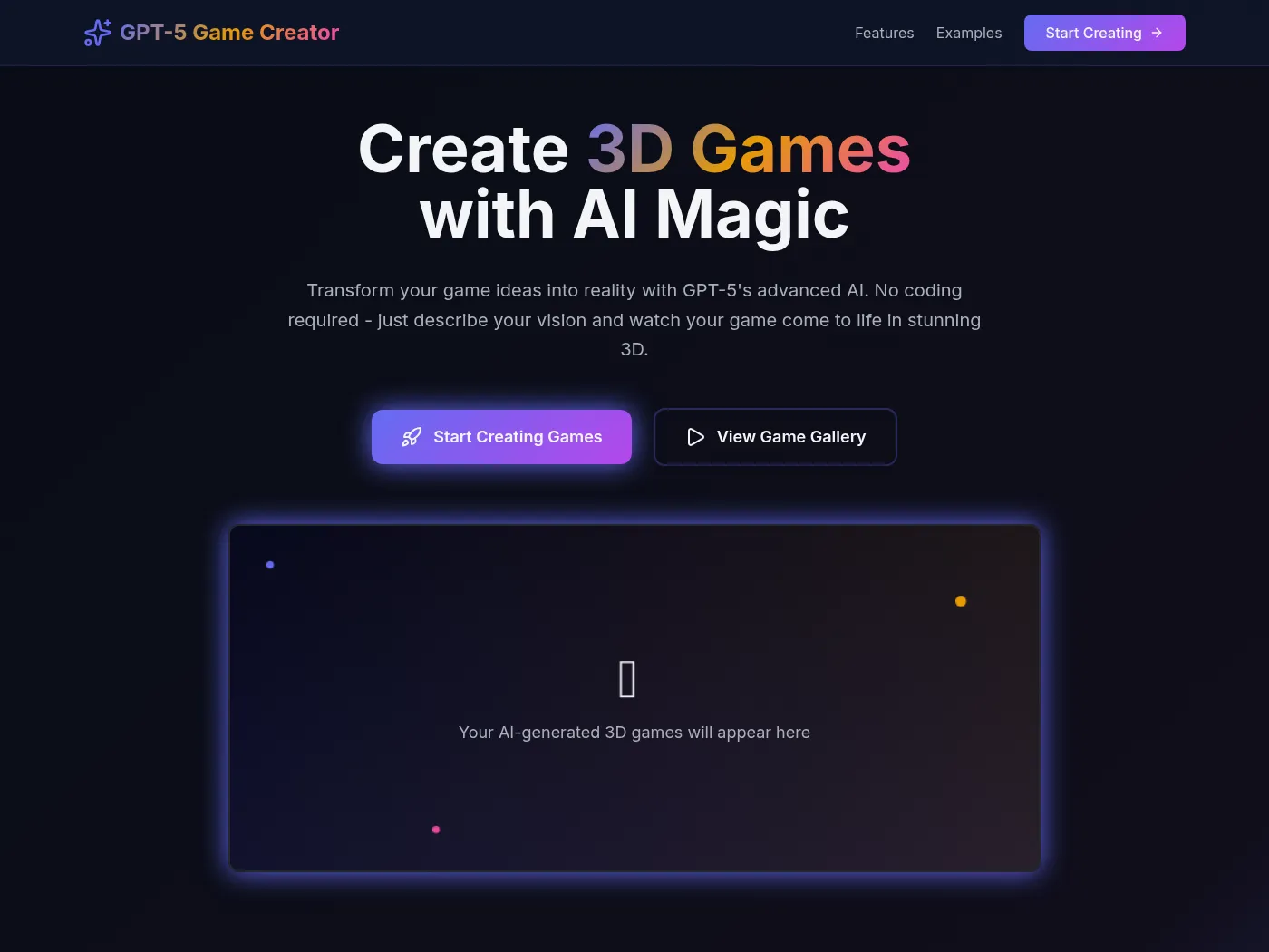 GPT-5 Powered 3D Game Creator