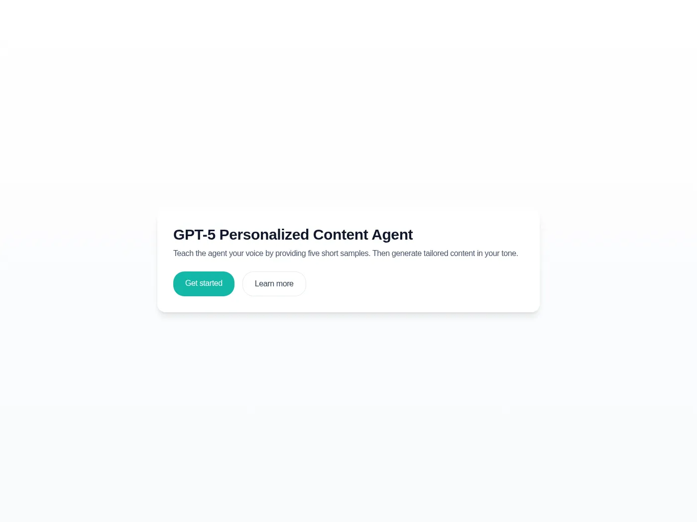 Personalized GPT-5 Content Writing Agent