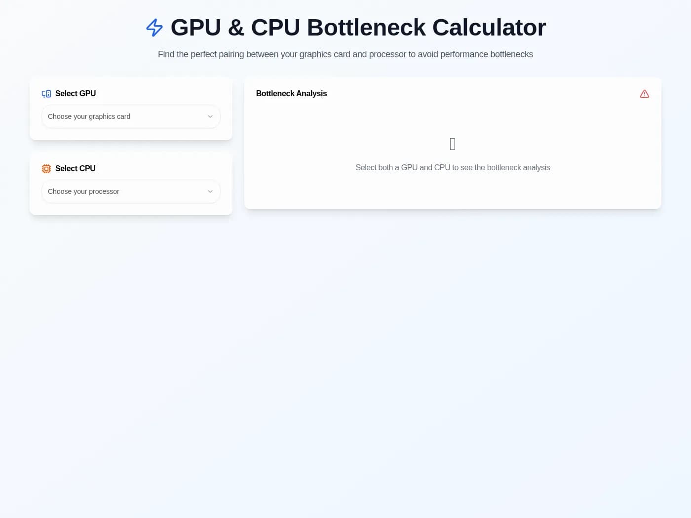 GPU and CPU Bottleneck Calculator