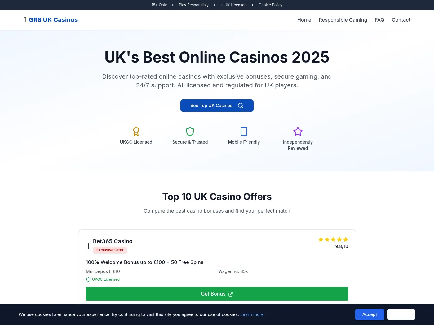 GR8 UK Casinos – UK Online Casino Comparison and Reviews Platform