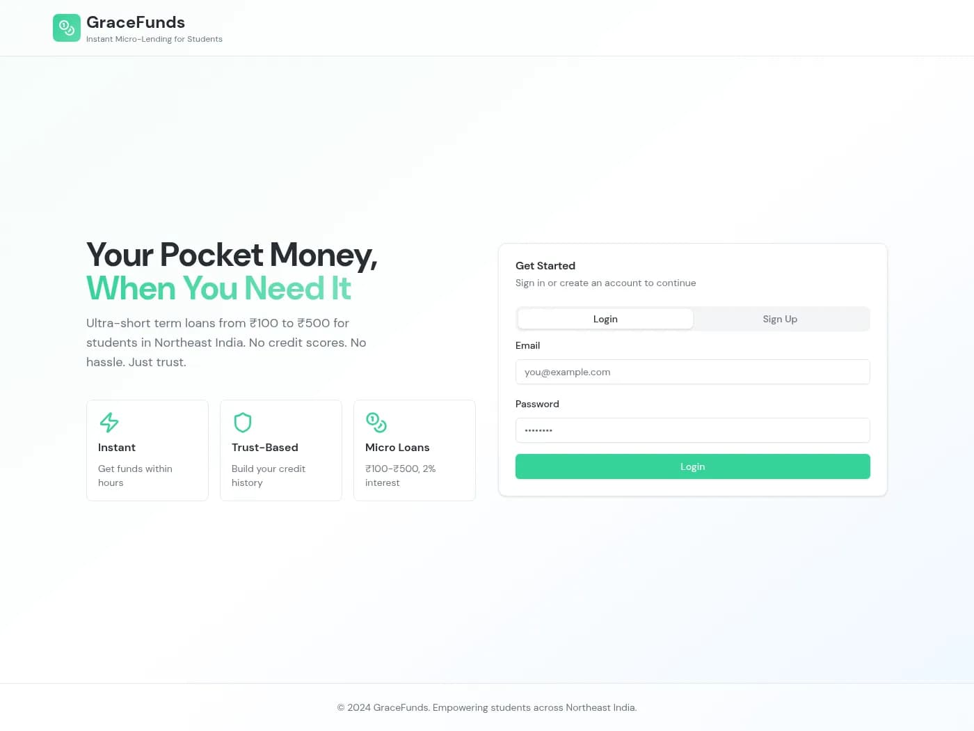 GraceFunds: Instant Micro-Lending for Students in Northeast India