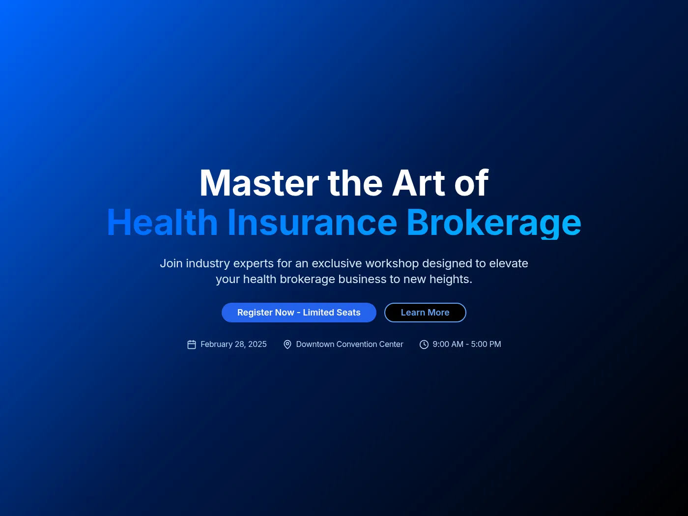 Gradient Health Broker Workshop Landing Page
