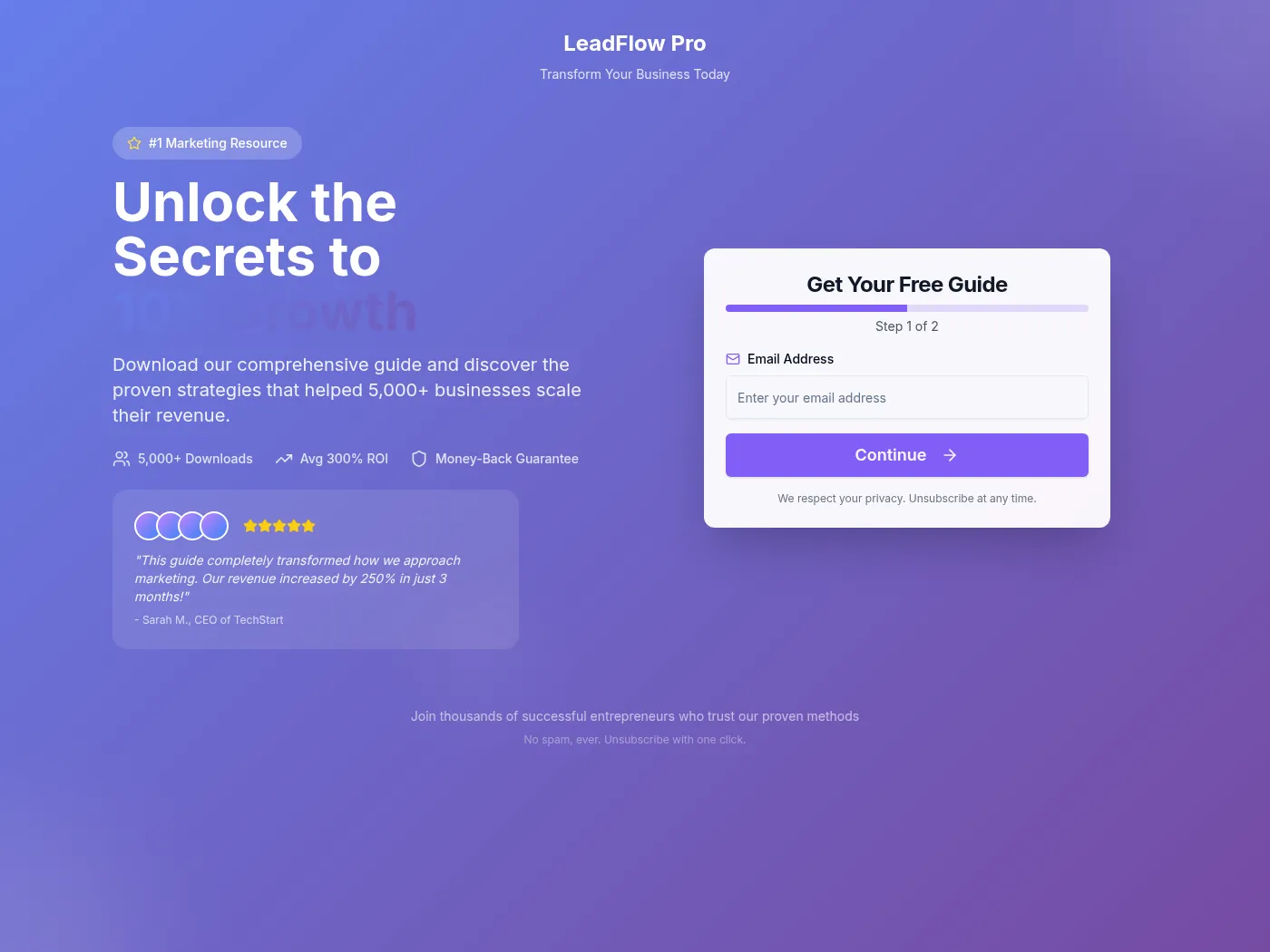 Gradient Lead Capture Funnel