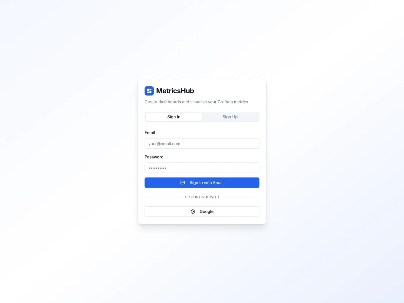 Customizable Grafana Metrics Dashboard with Gmail Authentication