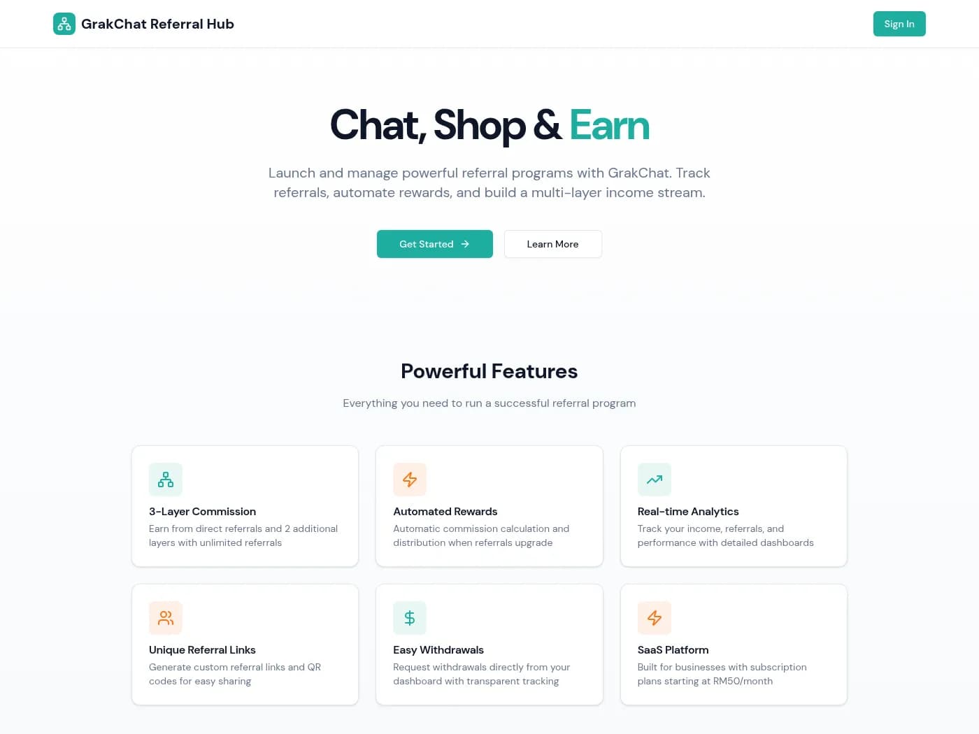 GrakChat Referral Hub