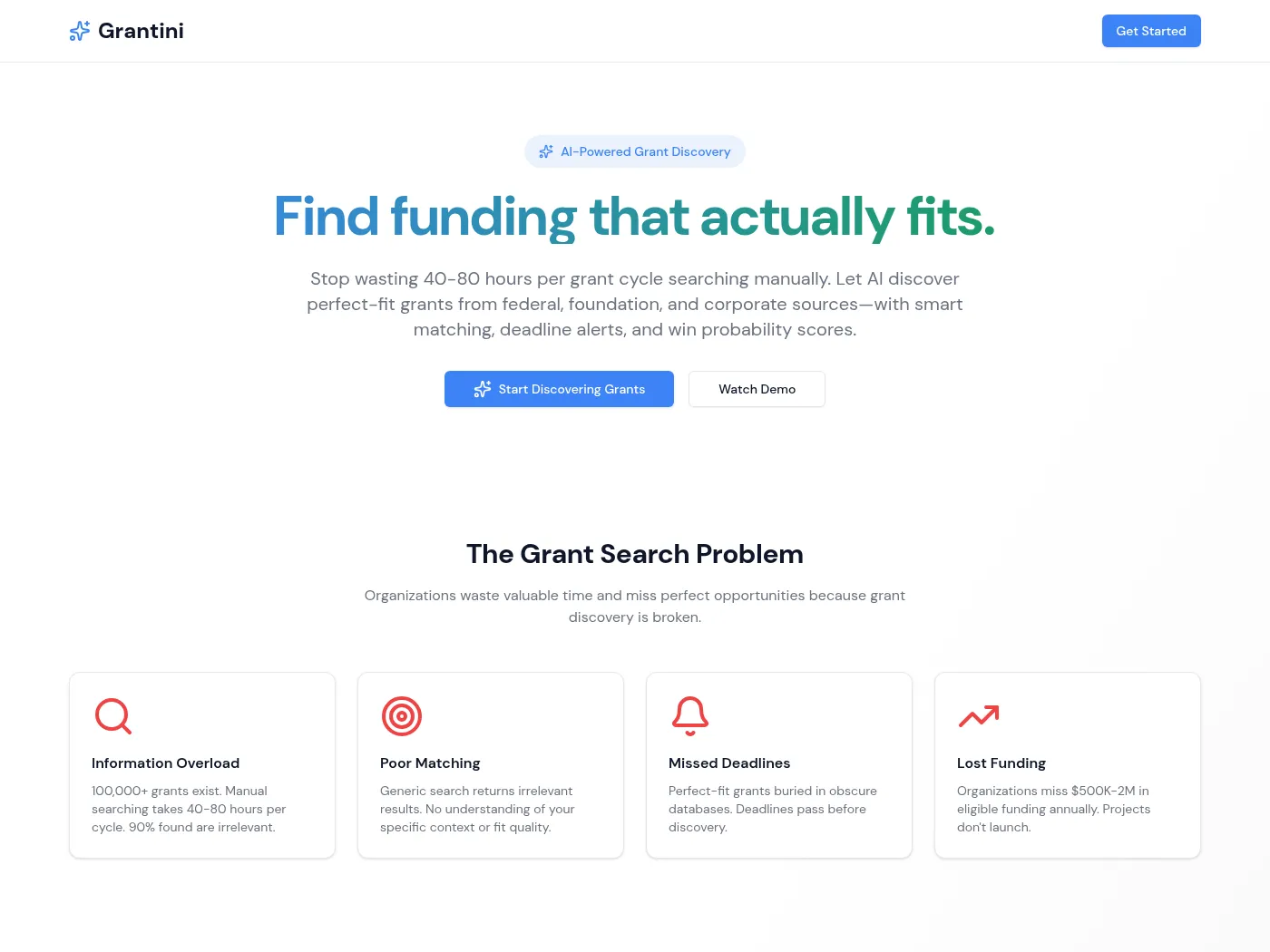 Grantini: AI-Powered Grant Discovery & Matching Platform