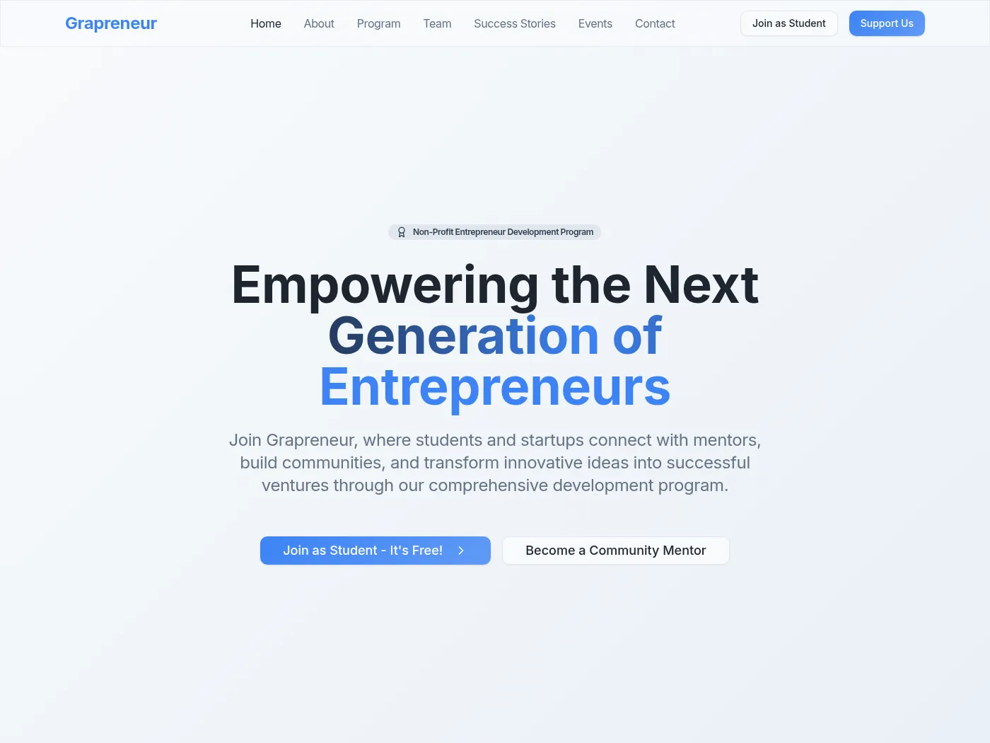 Grapreneur Non-Profit Entrepreneur Platform