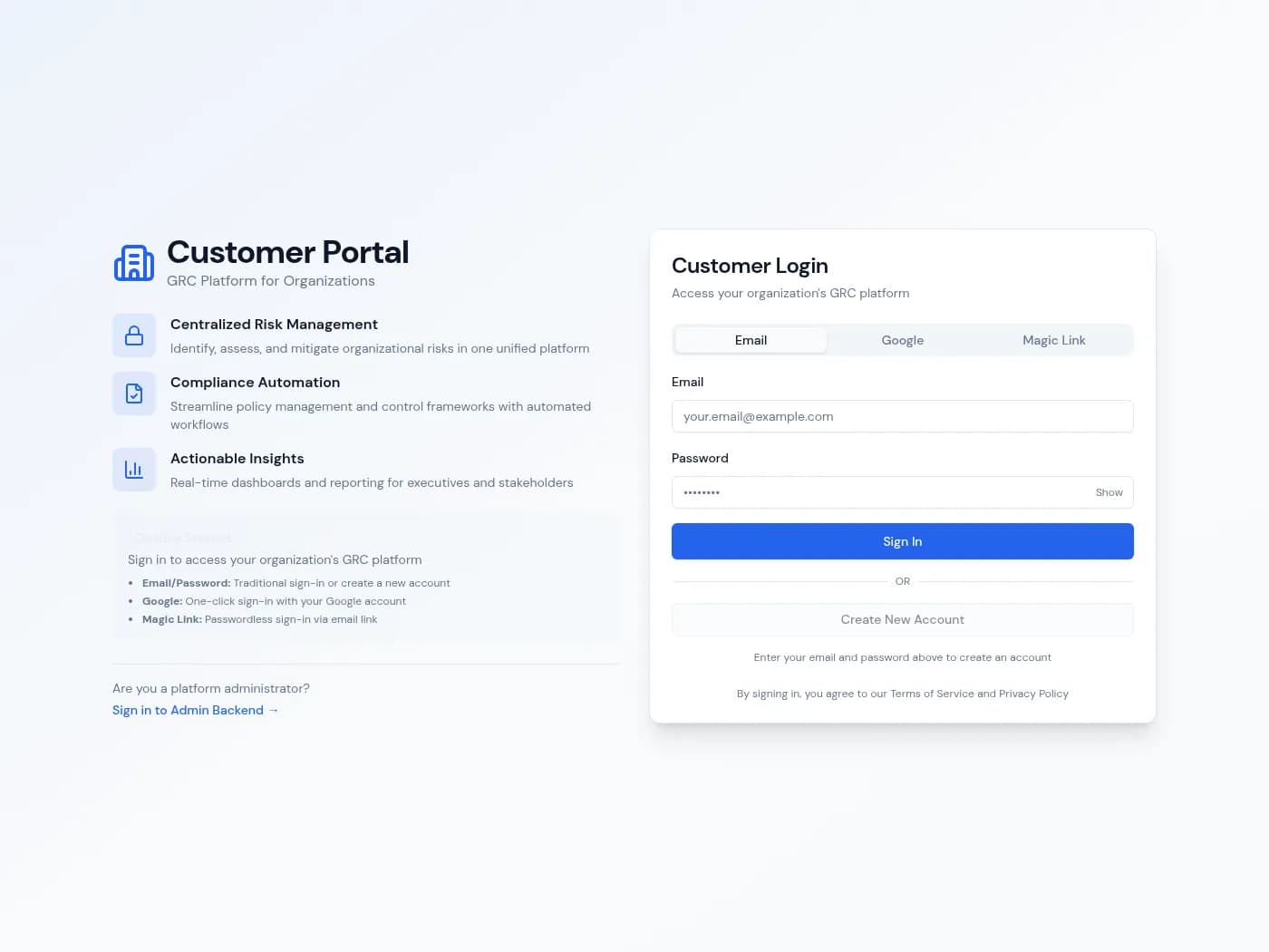 GRC SaaS MVP – Cloud Platform for Governance, Risk, and Compliance Automation