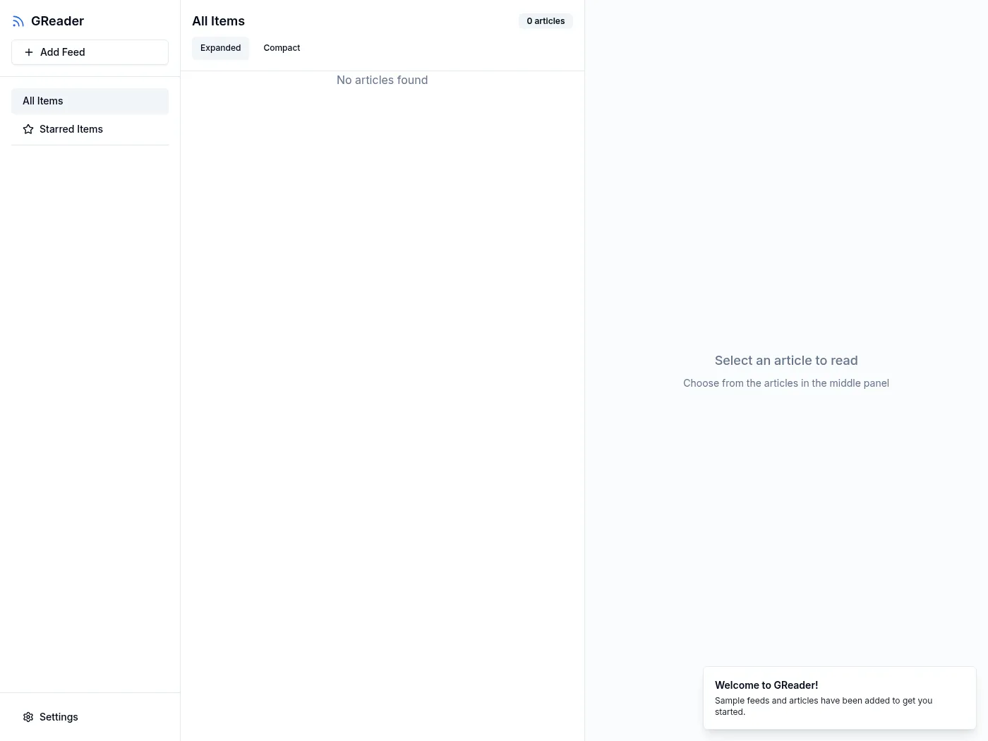 GReader-Inspired News Feed App