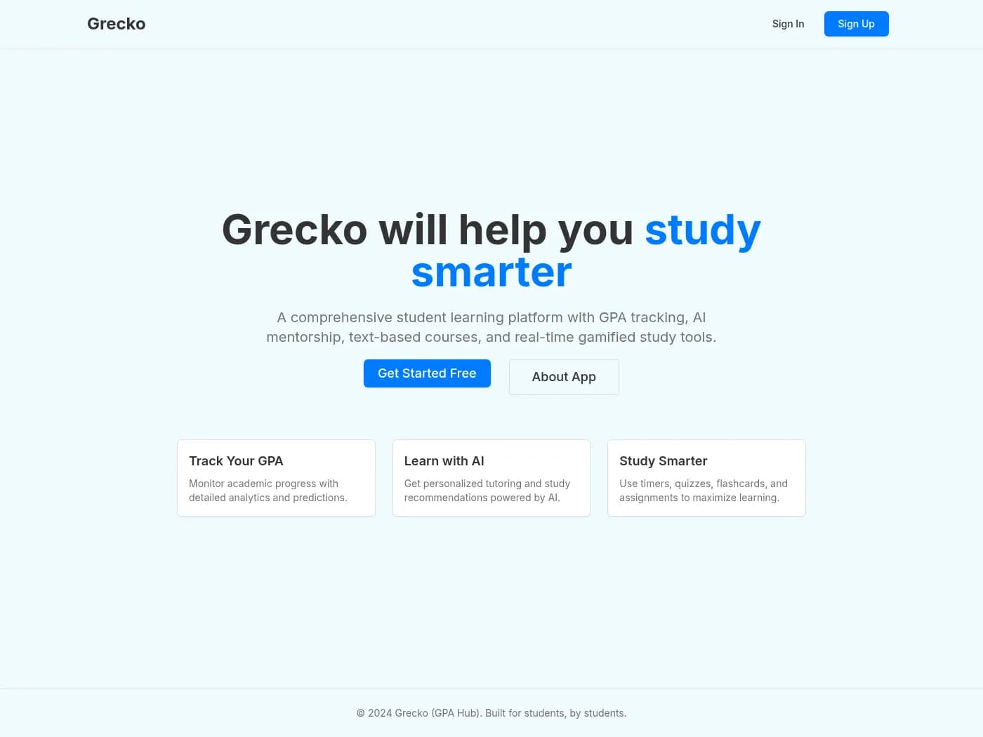 Grecko (GPA Hub) – An AI-Powered Student Platform with GPA Tracking and Real-Time Course Tools