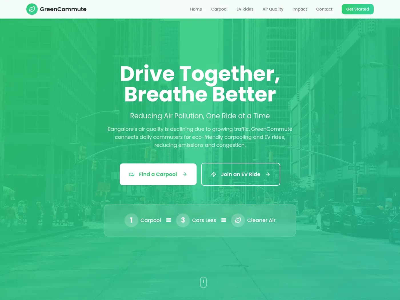 GreenCommute — Drive Together, Breathe Better
